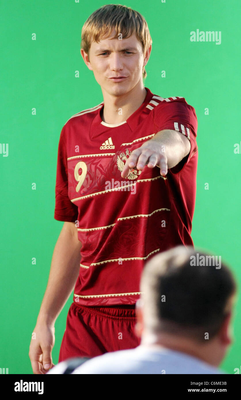 Russian footballer Roman Pavlyuchenko participating in a film clip ...