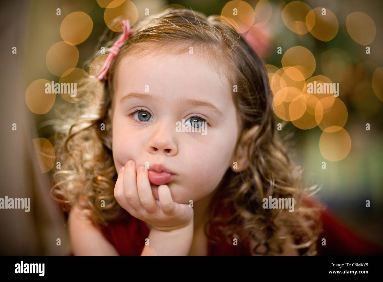 Young girl making a face Stock Photo - Alamy