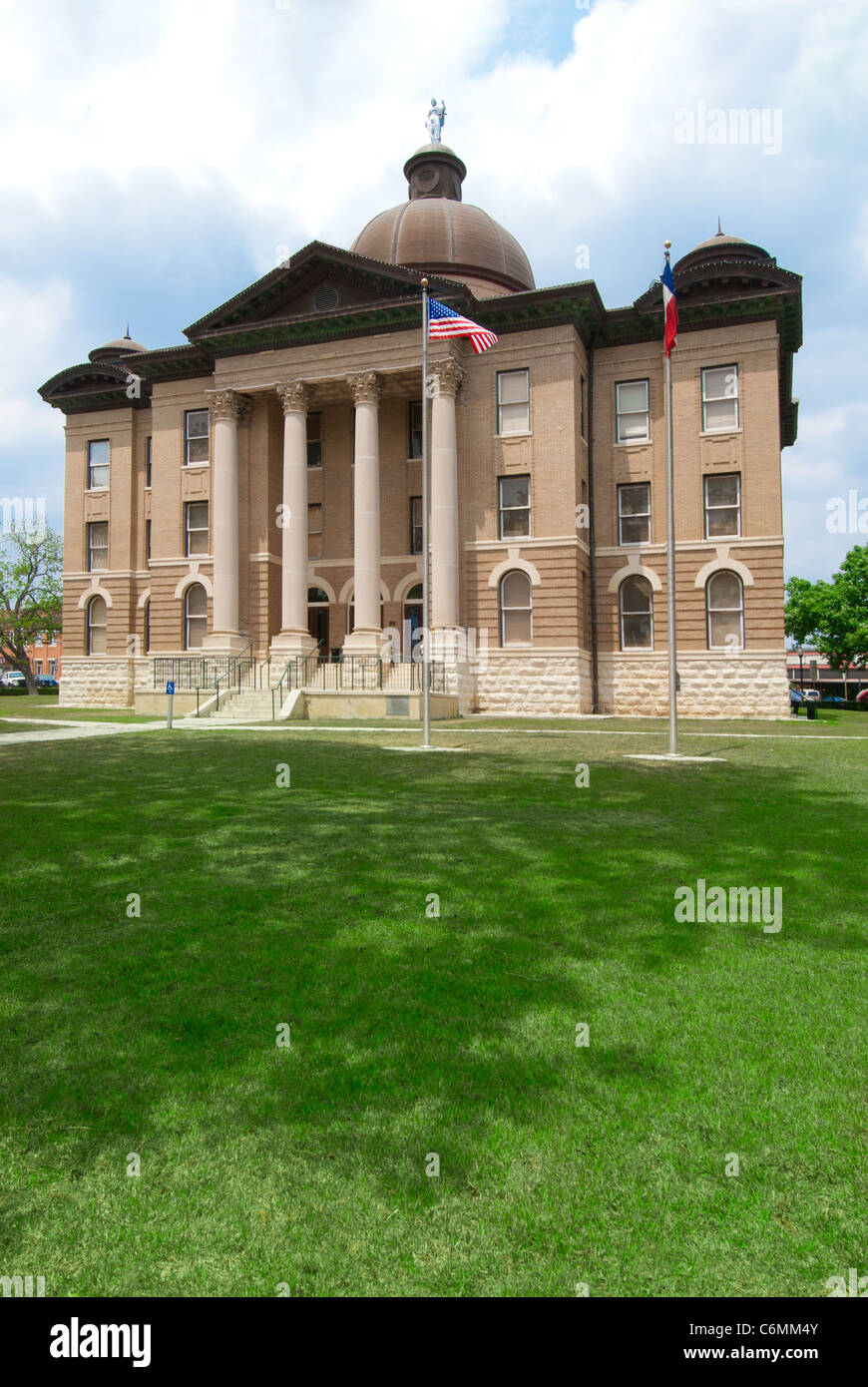 Hays County Courthouse, a historic landmark built 1908, in San Marcos ...