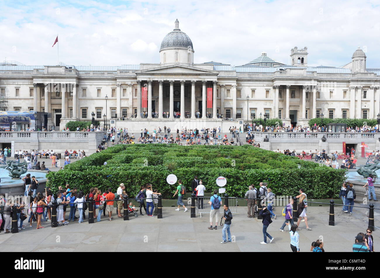 A giant pop up maze in Trafalgar Square, London, as part of a campaign ...