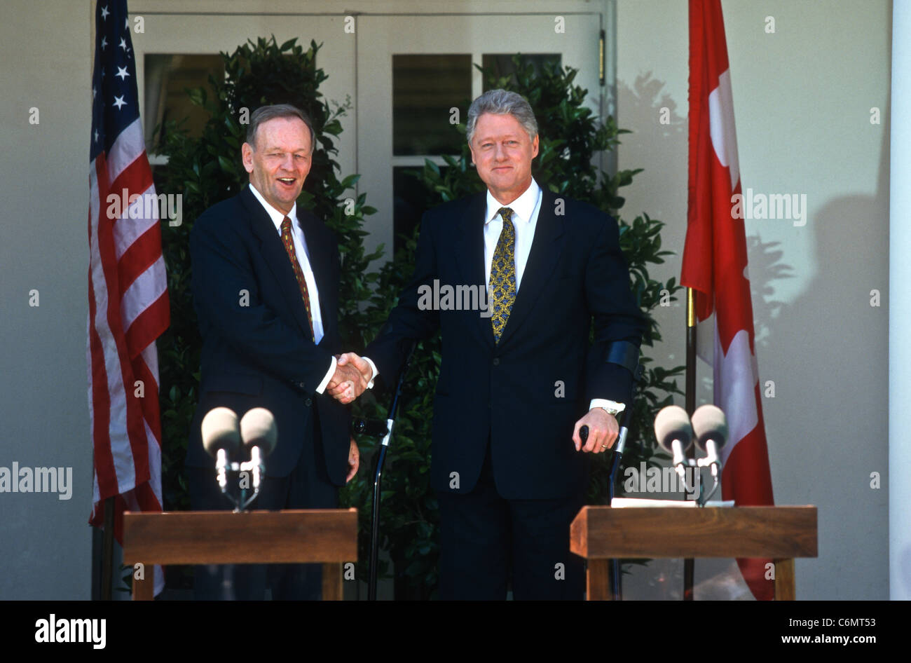 President Bill Clinton holds a joint press conference with Canadian ...