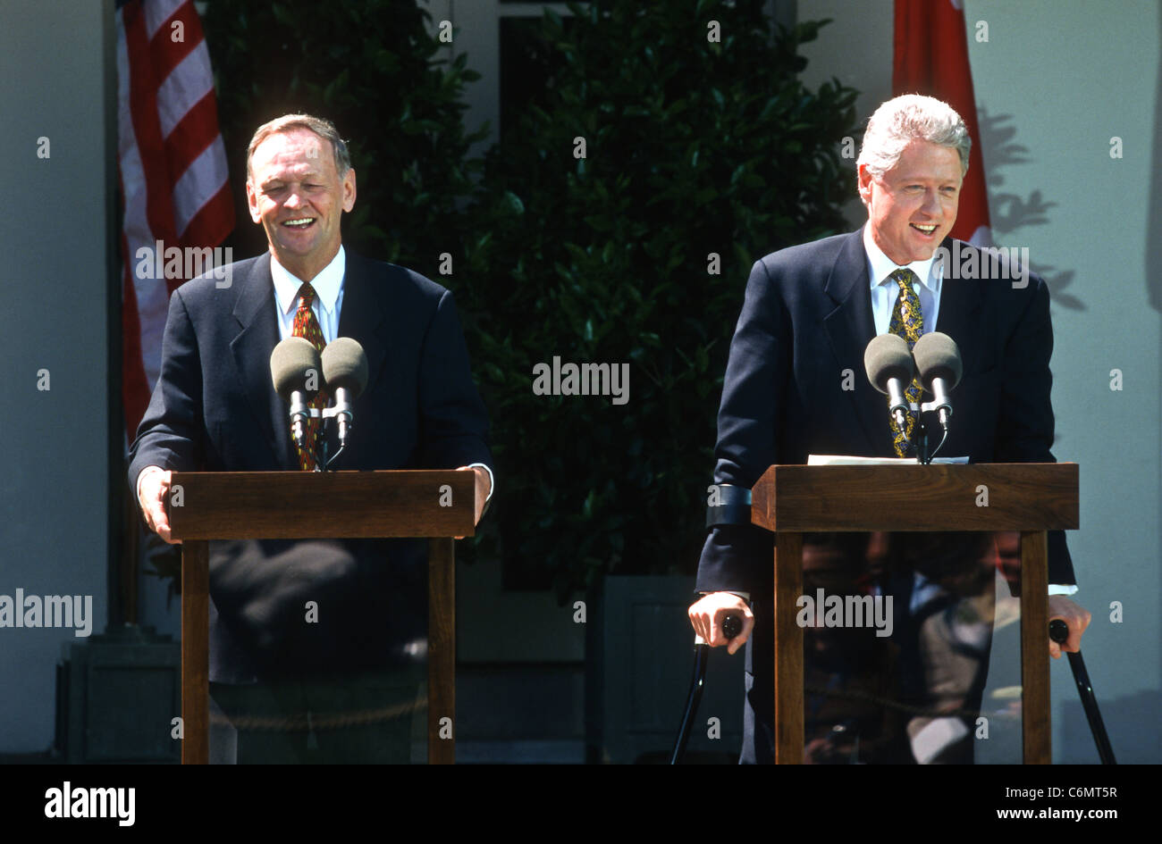 President Bill Clinton holds a joint press conference with Canadian ...