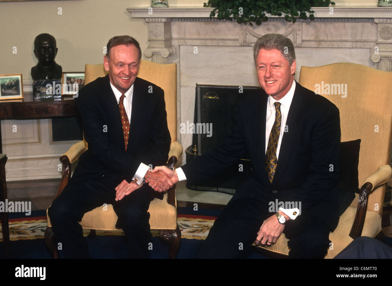 President Bill Clinton meet with Canadian Prime Minister Jean Chrétien ...