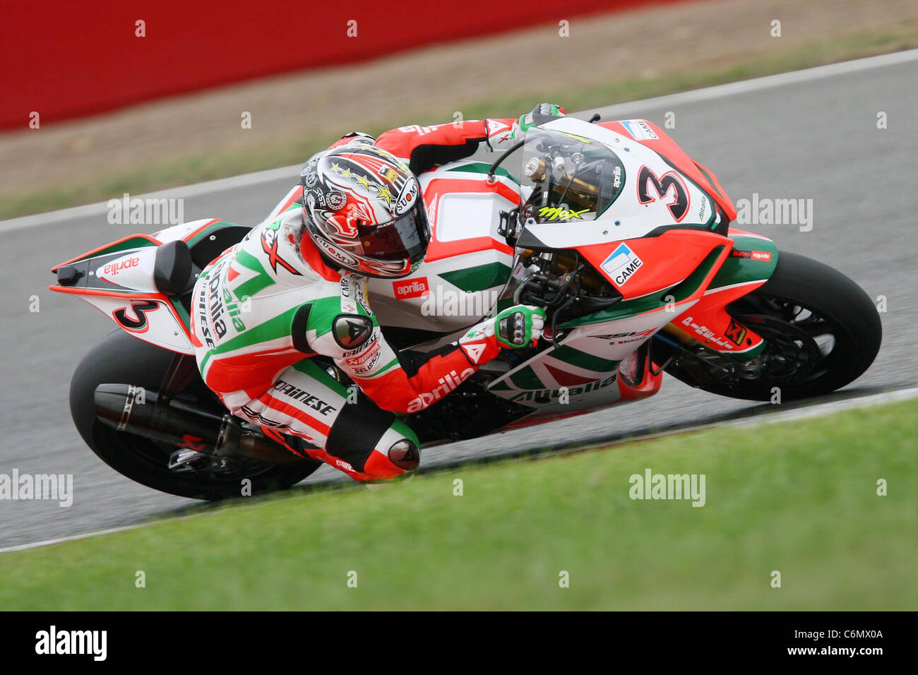 Max Biaggi 2010 World Superbike race at Silverstone Northampton ...