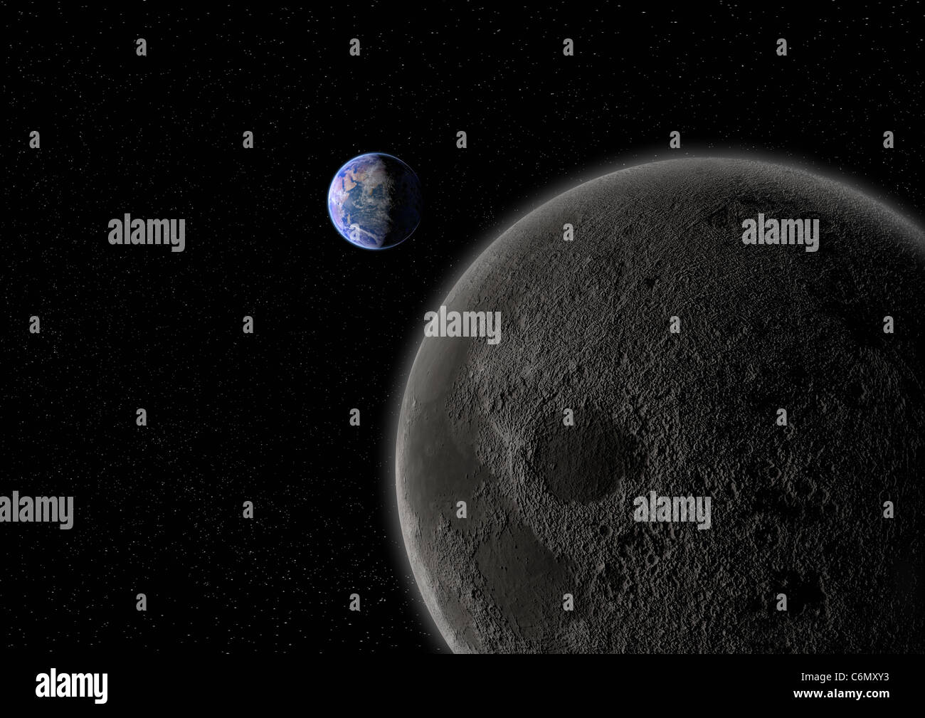 earth and moon Stock Photo - Alamy