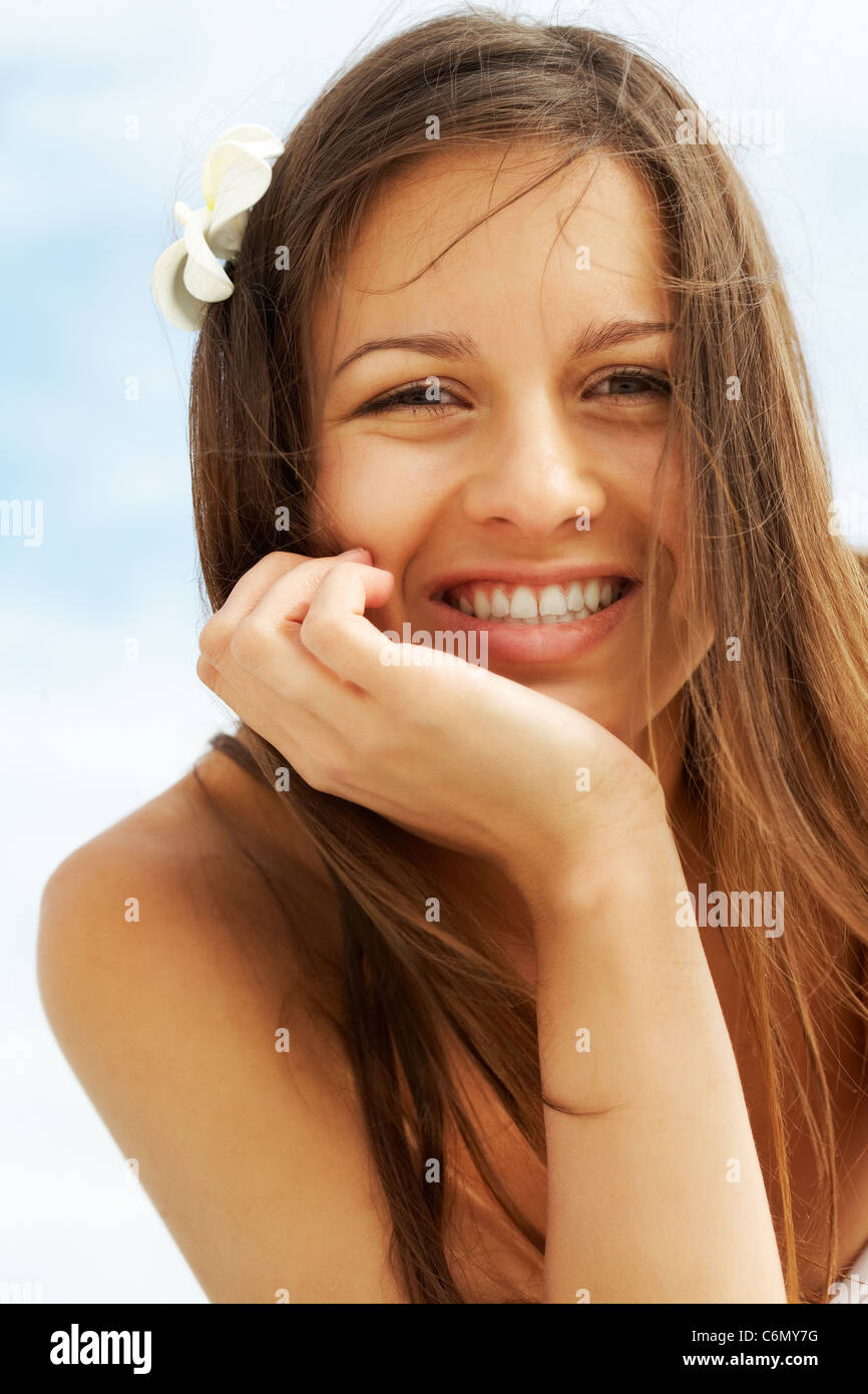 Human female one single pretty beautiful people outdoors outside hi-res ...