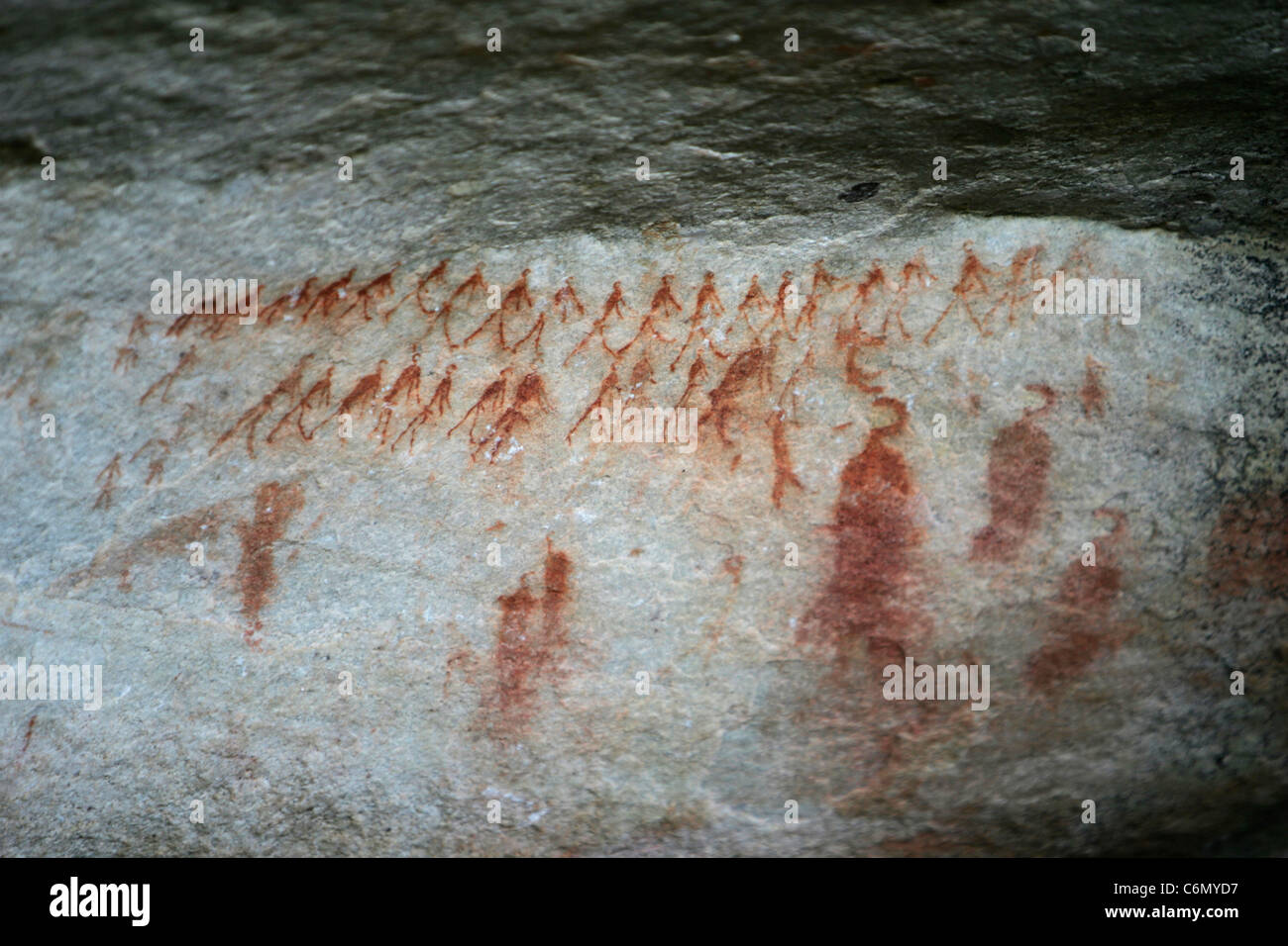 San rock art in cave interior Stock Photo - Alamy