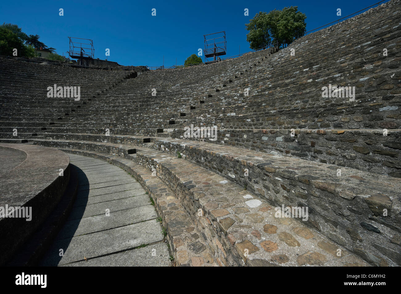 Lyon, France, the stone steps in the Roman theatre Stock Photo - Alamy