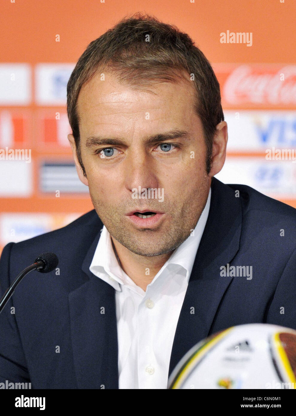 German national soccer team assistant coach Hansi Flick speaks during a ...