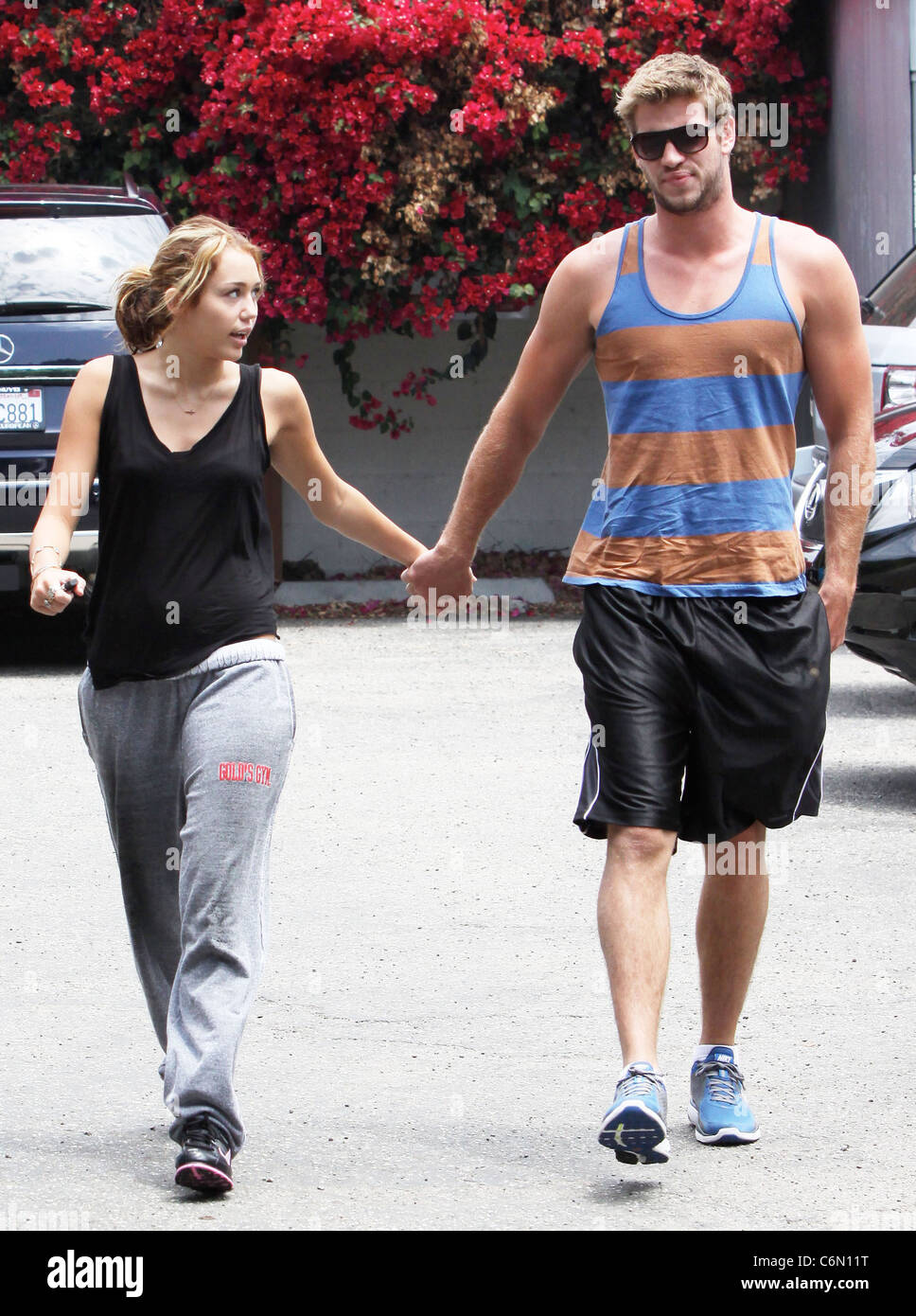 Miley Cyrus and her boyfriend were spotted heading to the Gym in West ...