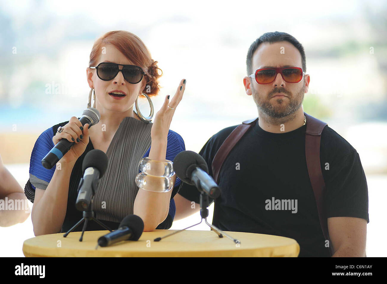 Ana Matronic and Babydaddy of the Scissor Sisters at the pre concert ...