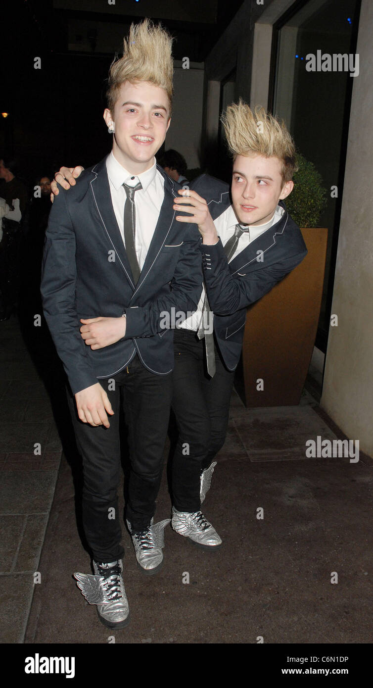 John Grimes and Edward Grimes aka Jedward outside their Hotel in London ...
