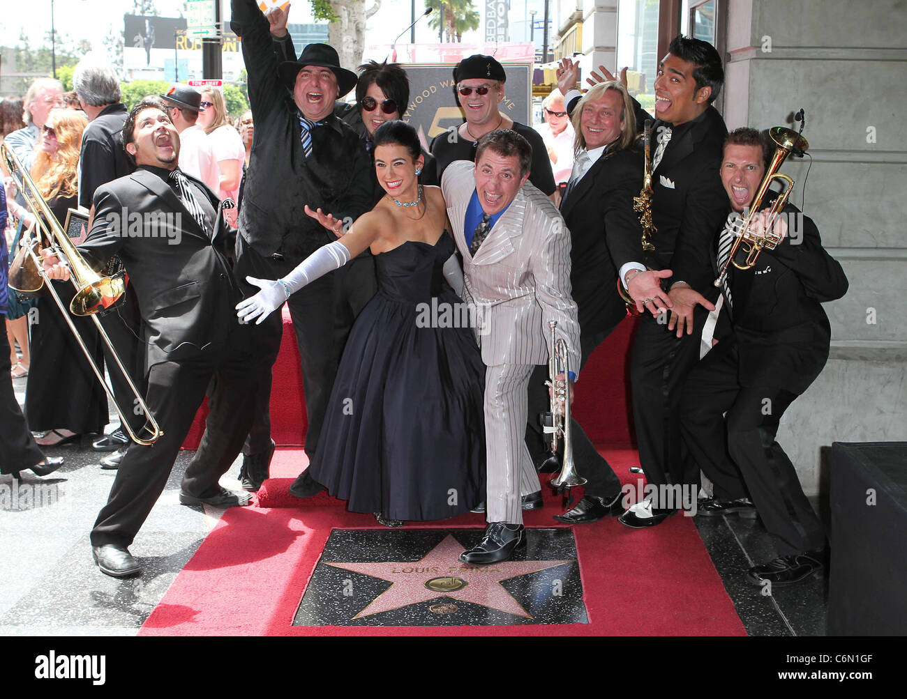 Louis Prima Jr. poses with his band the Witnesses at the newly unveiled ...