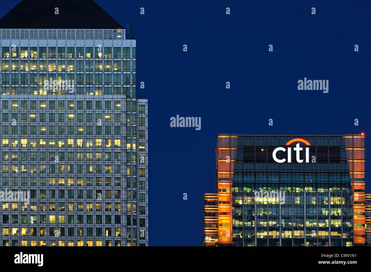 Canary Wharf and Citigroup tower (Citi Centre), London, United Kingdom ...