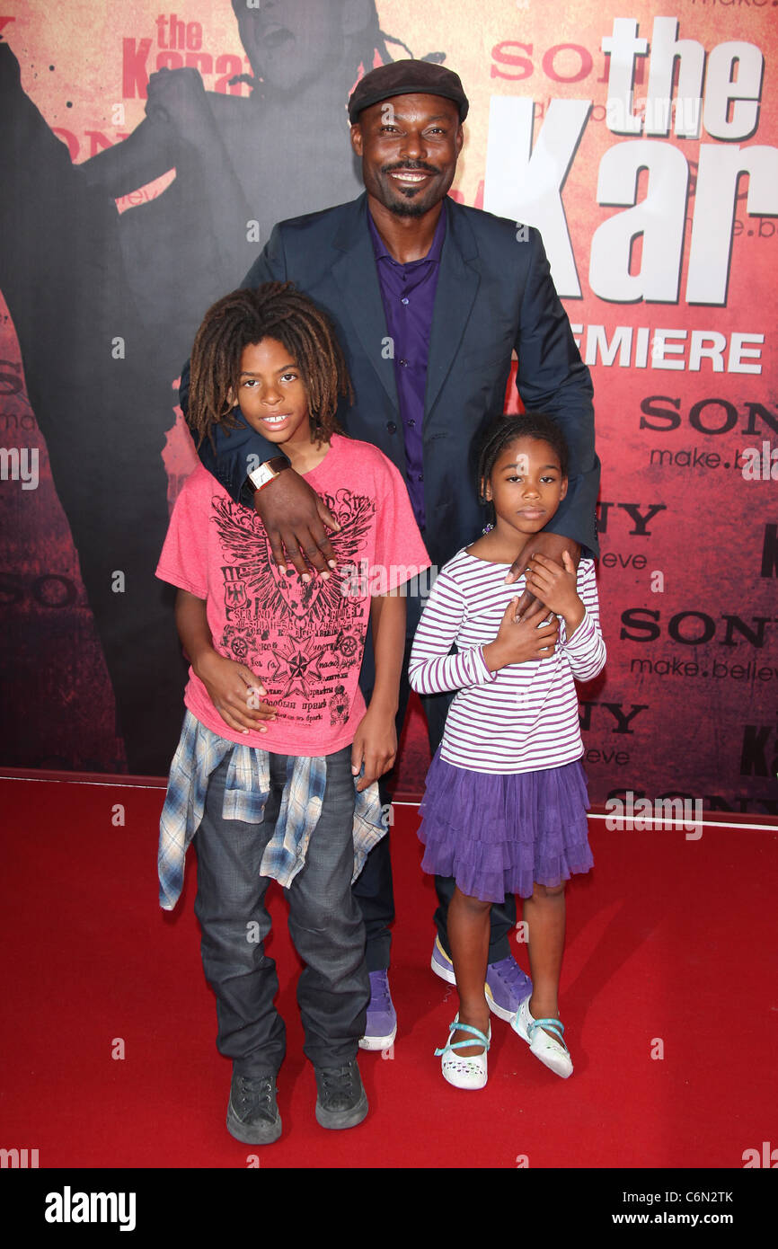 Jimmy Jean-Louis and his children The French premiere of 'Karate Kid ...