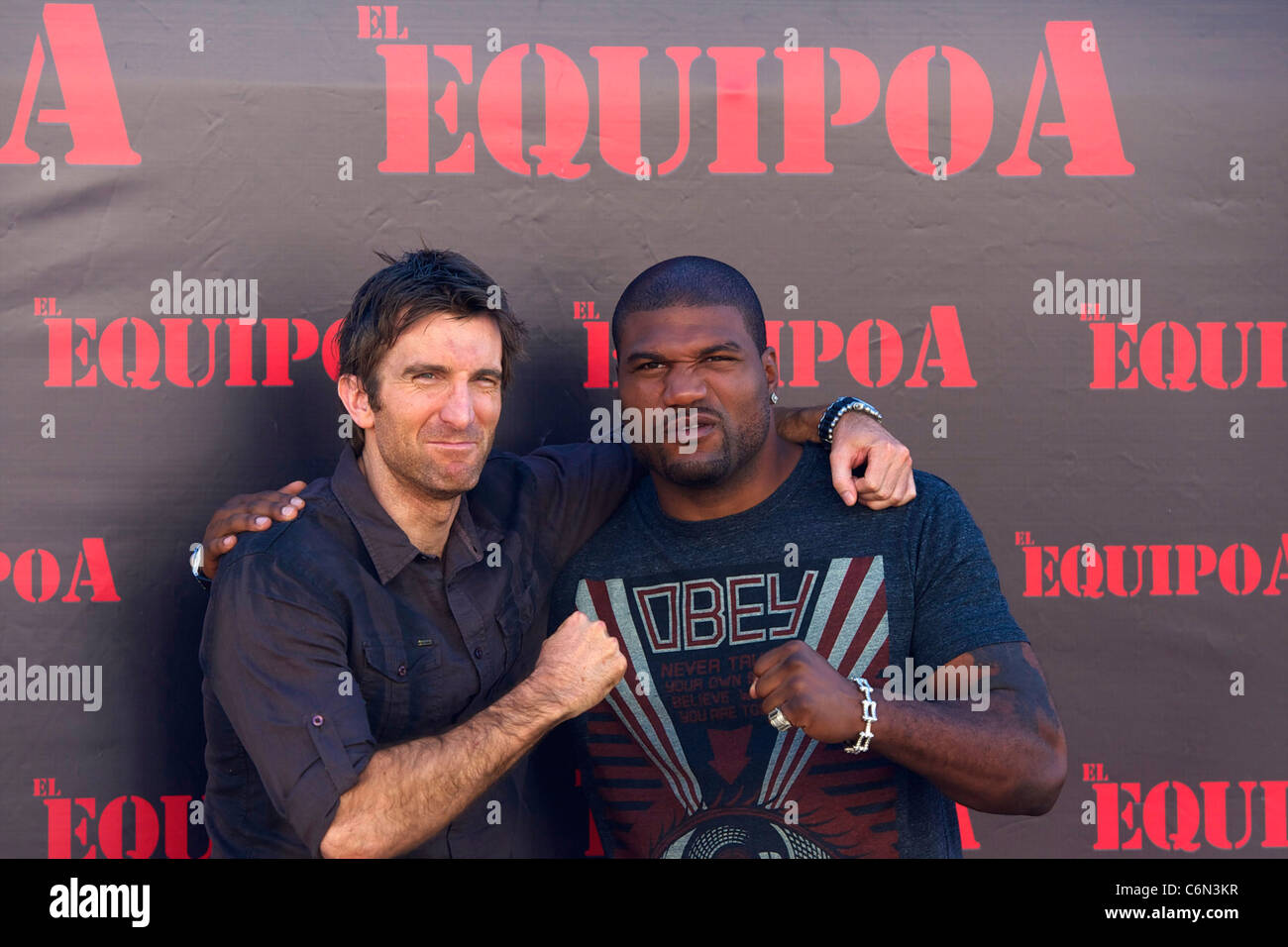 Sharlto Copley and Quinton 'Rampage' Jackson 'The A-Team' Madrid ...