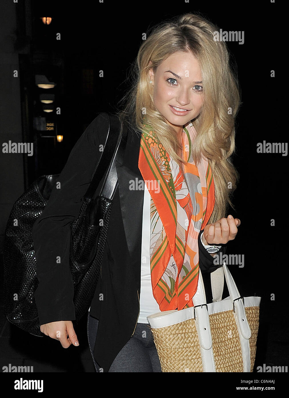 Former Hollyoaks star Emma Rigby leaves the Trafalgar Studios, having ...