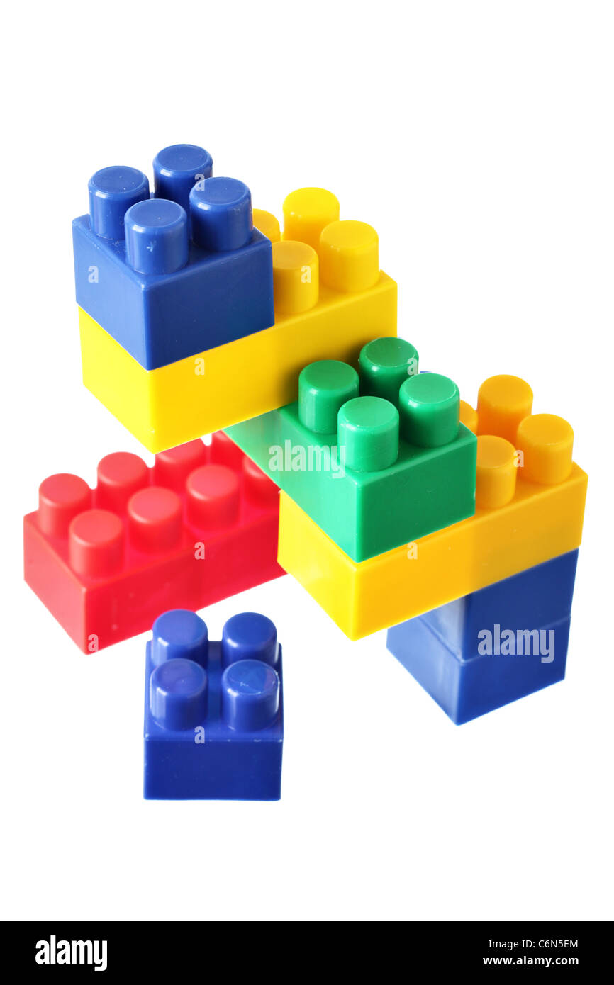 Colorful blocks isolated over the white background Stock Photo - Alamy