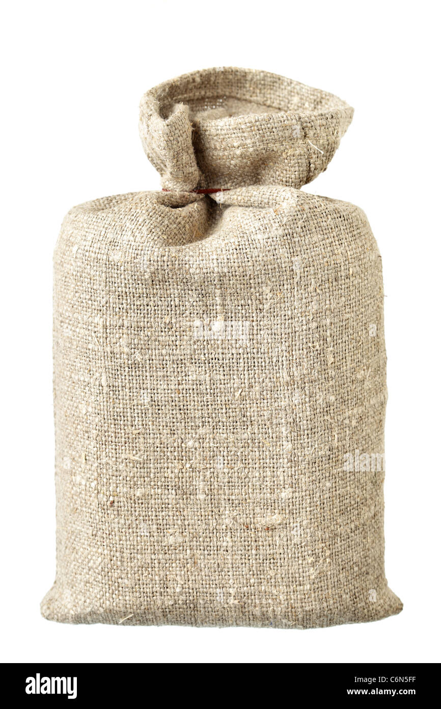 Small sack isolated over the white background Stock Photo - Alamy