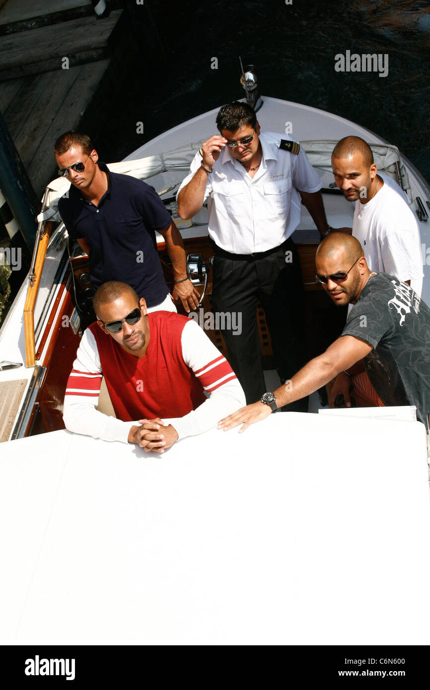Tony Parker, brother T.J.Parker and Amaury Nolasco leaving the Danieli ...