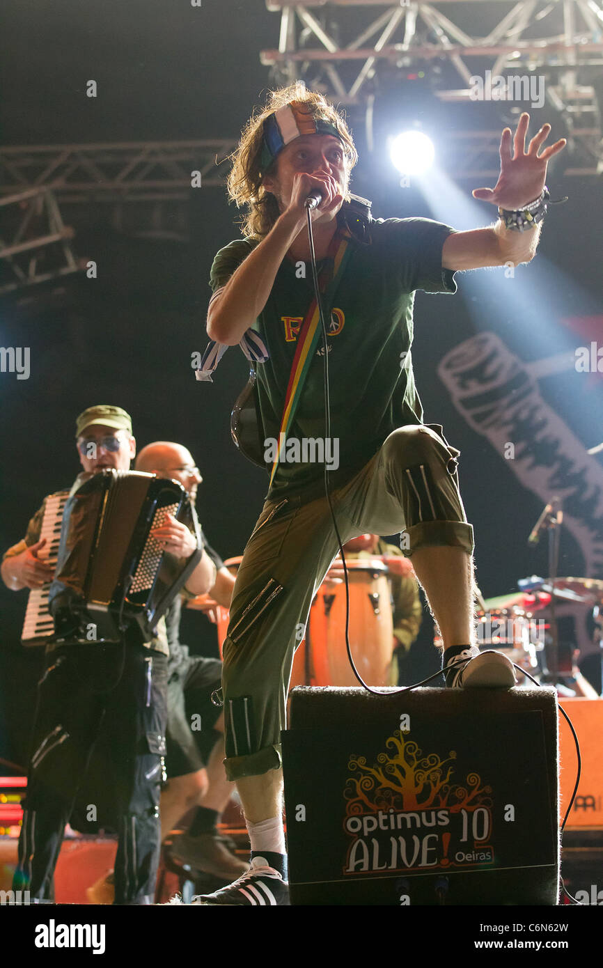 Gogol Bordelo performing at Optimus Alive! 2010 at Passeio Maritimo de ...