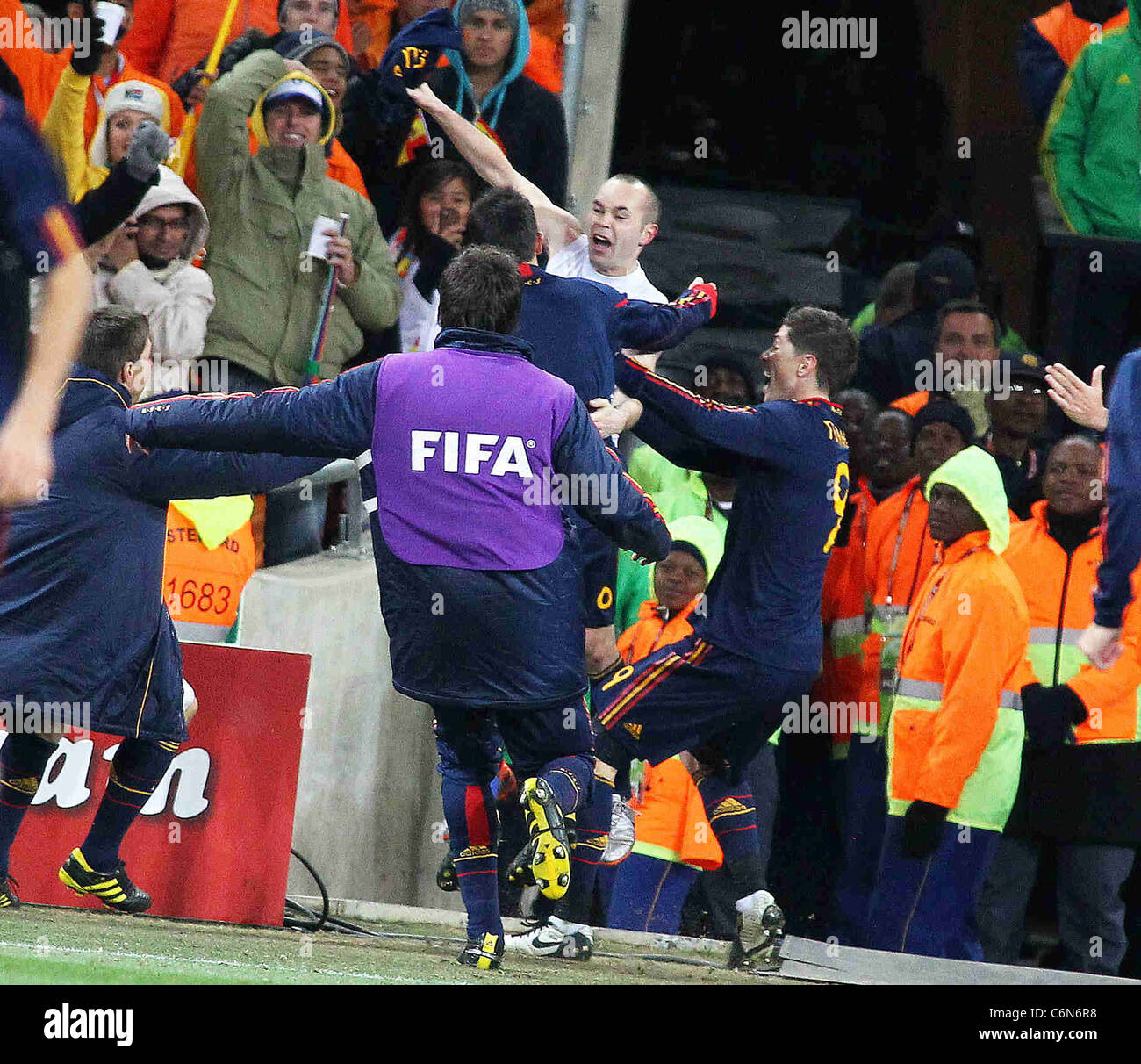Iniesta after scoring in extra time The 2010 Fifa World Cup Final ...