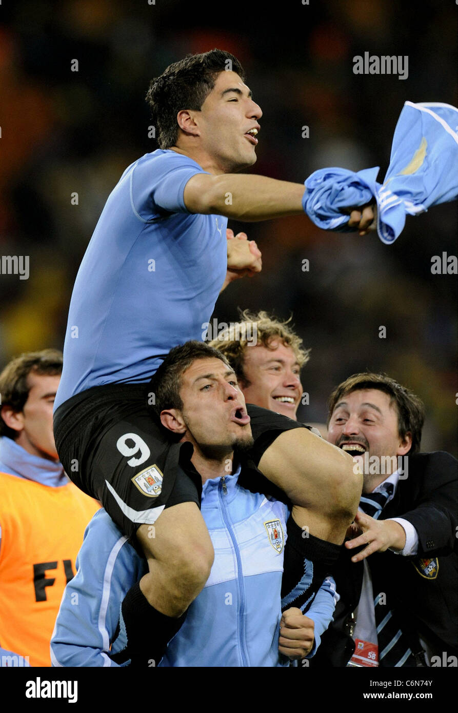 Luis Suarez celebrates FIFA World Cup 2010 - Ghana v Uruguay (4-1 on ...