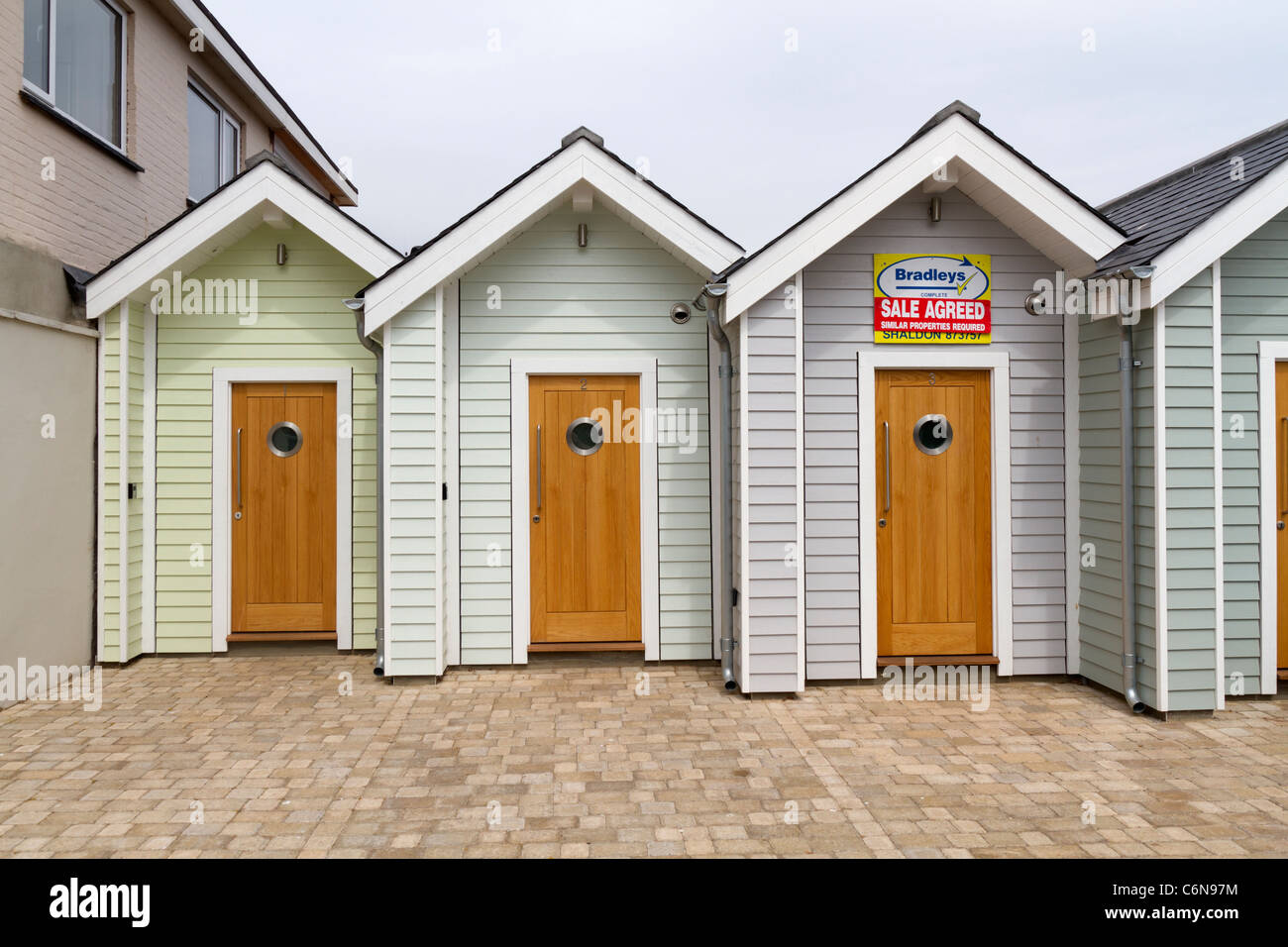 Luxury beach huts Stock Photo - Alamy