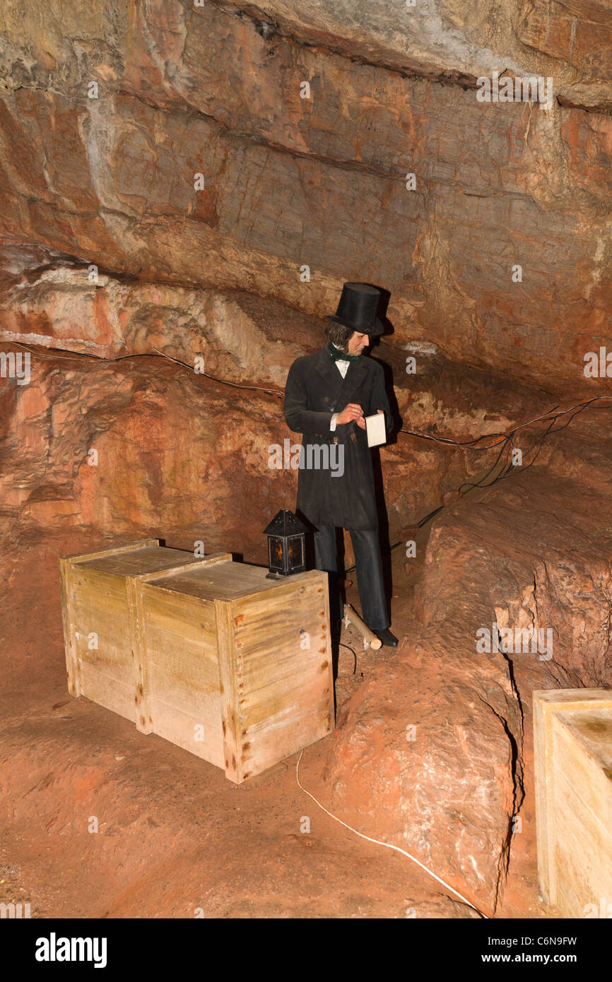 Display inside Kents cavern of an Archaeologist Stock Photo - Alamy