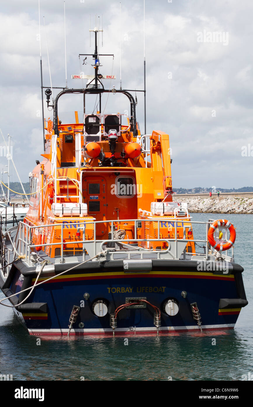 Rear of the Torbay lifeboat in Brixham harbour Stock Photo - Alamy