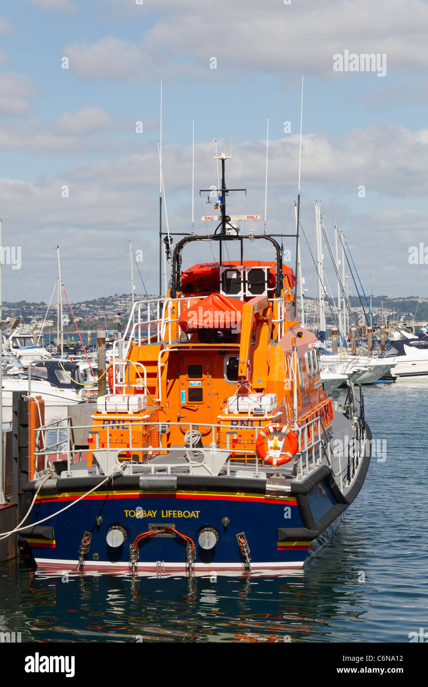 Rear of the Torbay lifeboat in Brixham harbour Stock Photo - Alamy