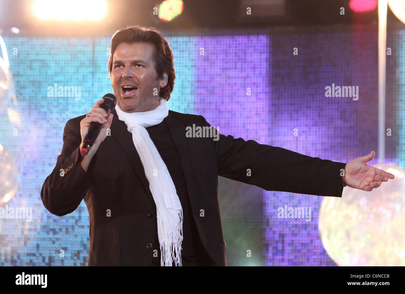 German pop singer Thomas Anders performing at Slavyansky Bazar festival ...