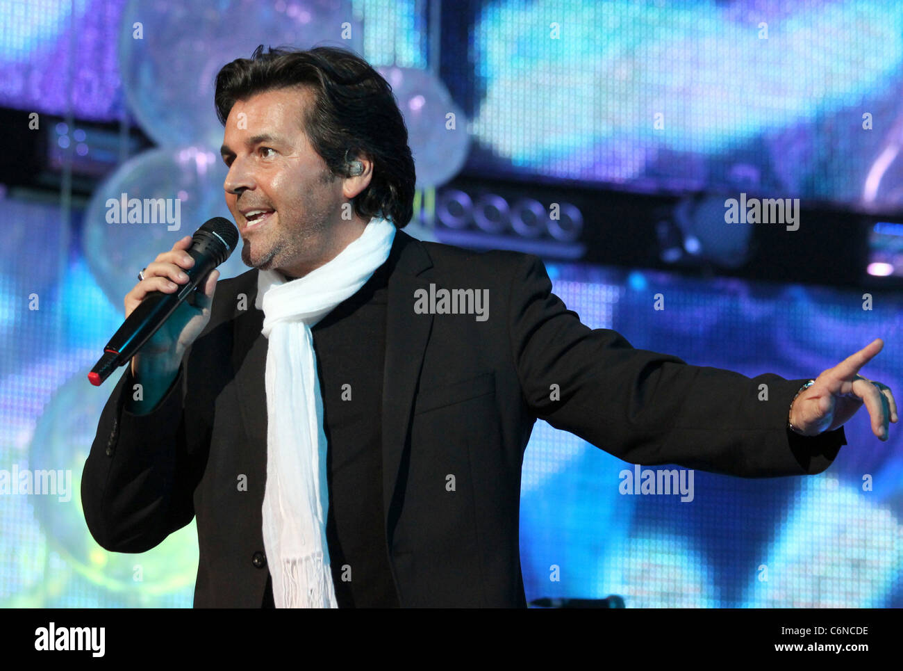German pop singer Thomas Anders performing at Slavyansky Bazar festival ...