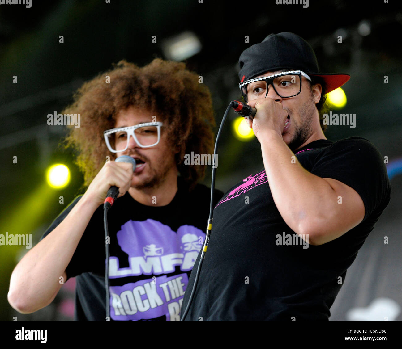 Redfoo and Sky Blu of LMFAO performing live on stage during The ...