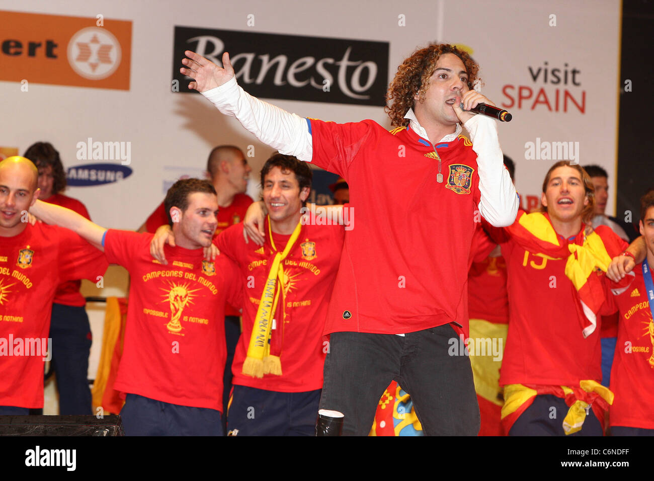 The Spain national team party to celebrate their World Cup victory ...