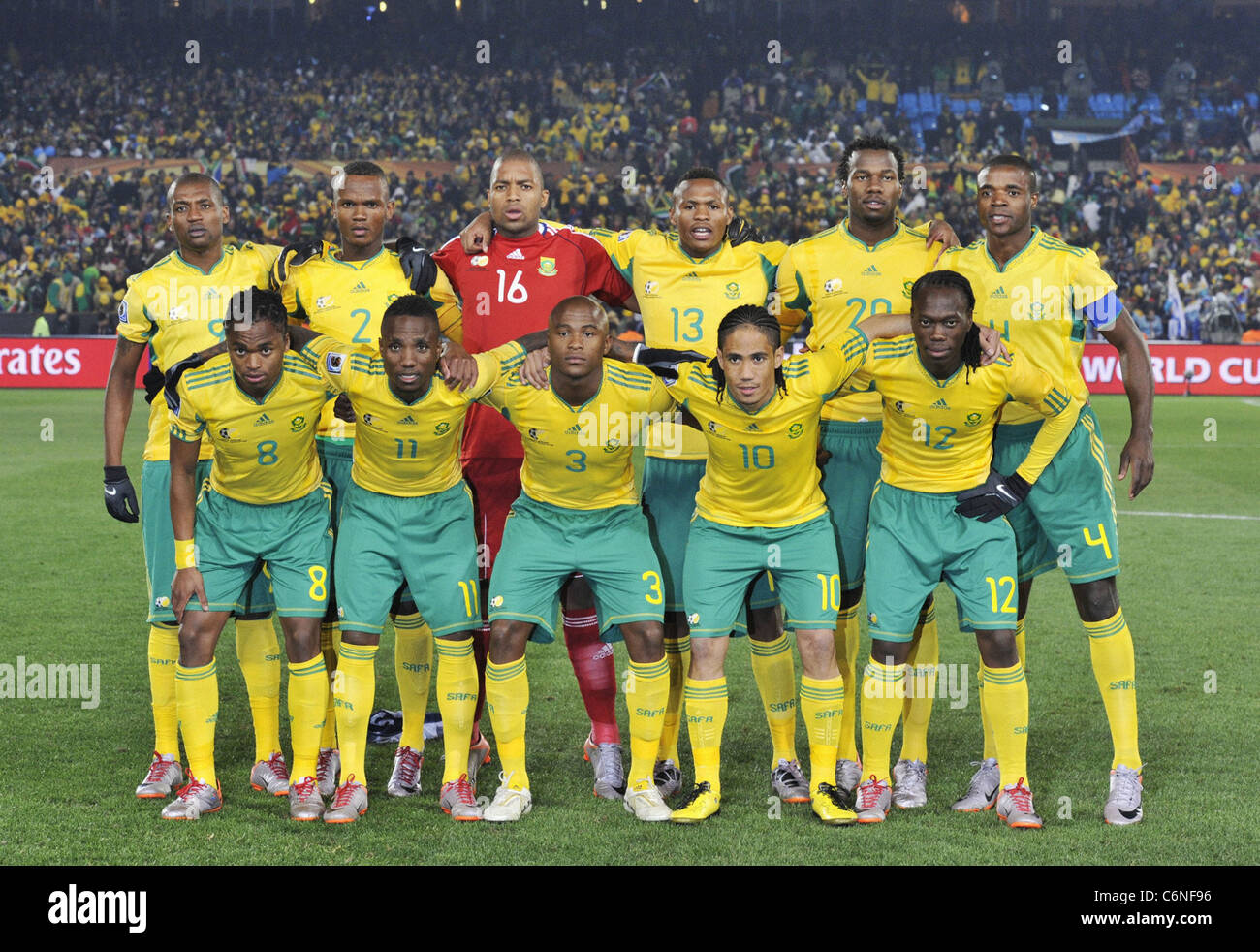 South Africa's players pose for a photo before their World Cup Group A ...