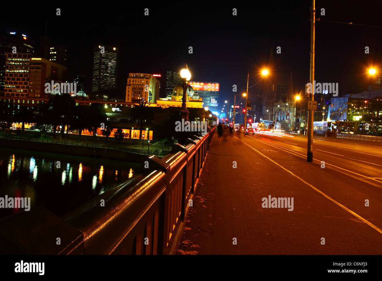 Melbourne City Lights at night, Australia Stock Photo - Alamy
