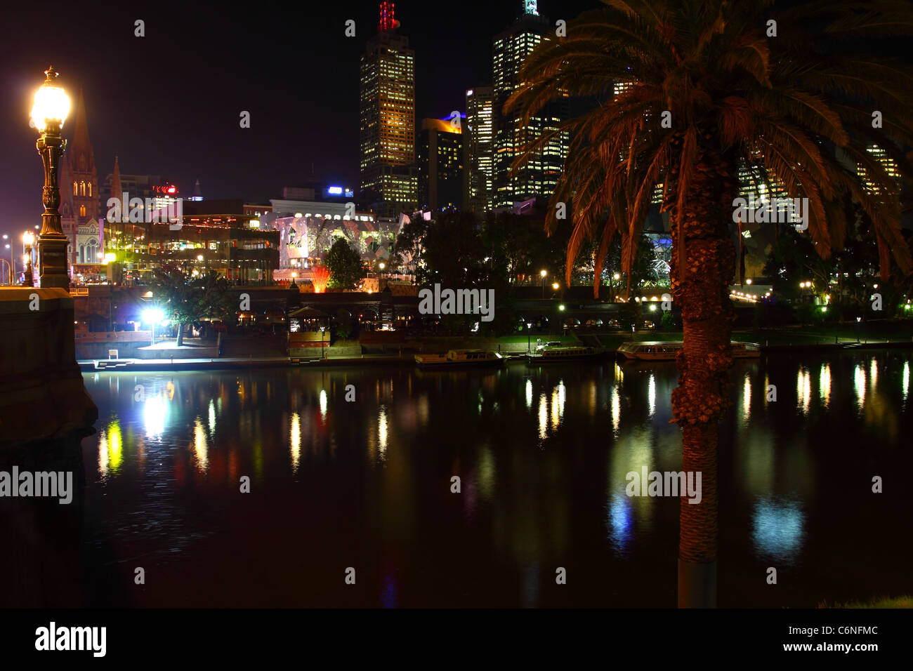 Melbourne City Lights at night, Australia Stock Photo - Alamy