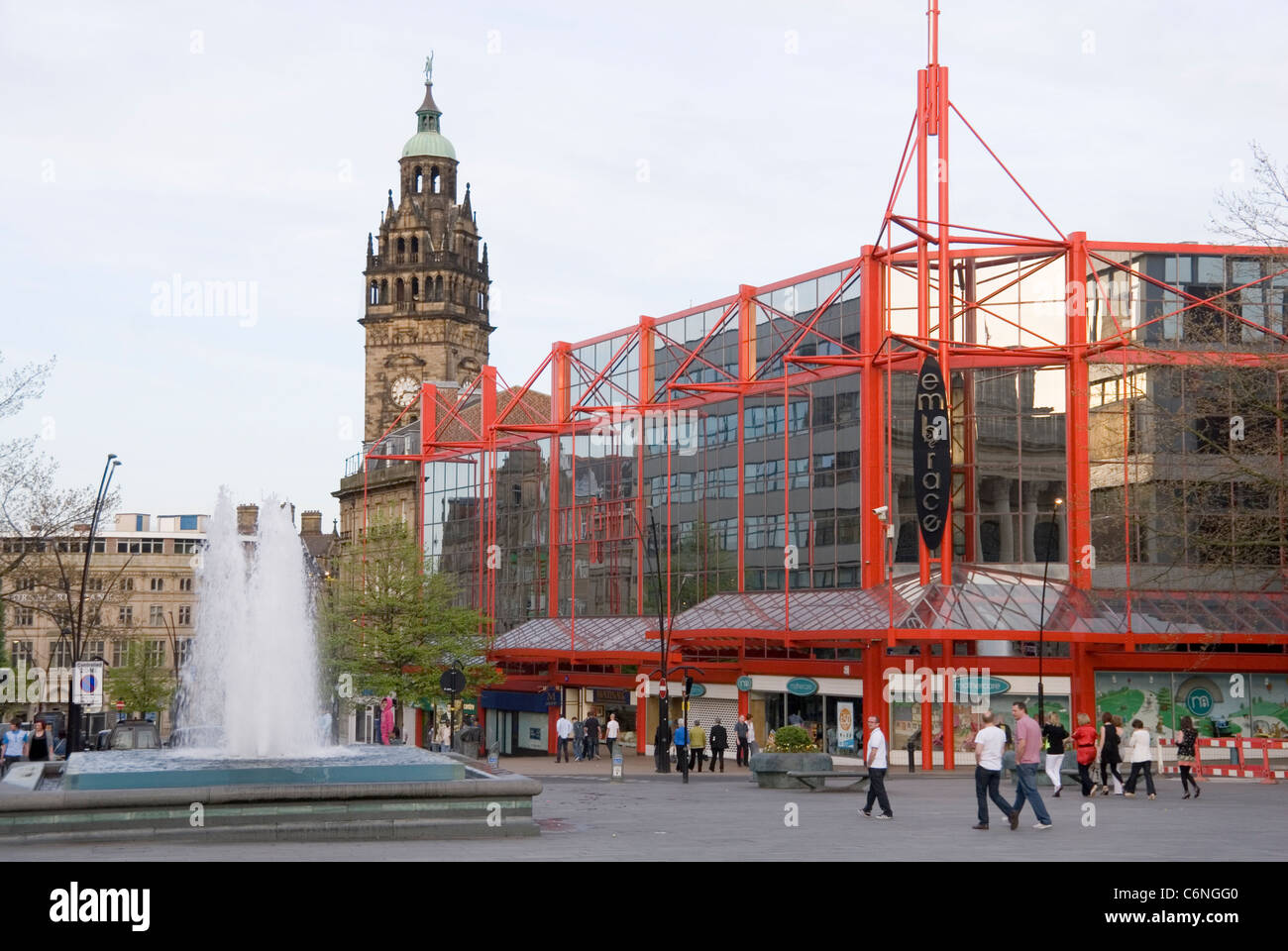 Fountain Precinct & Barkers Pool Shopping Centre with Town Hall Clock ...