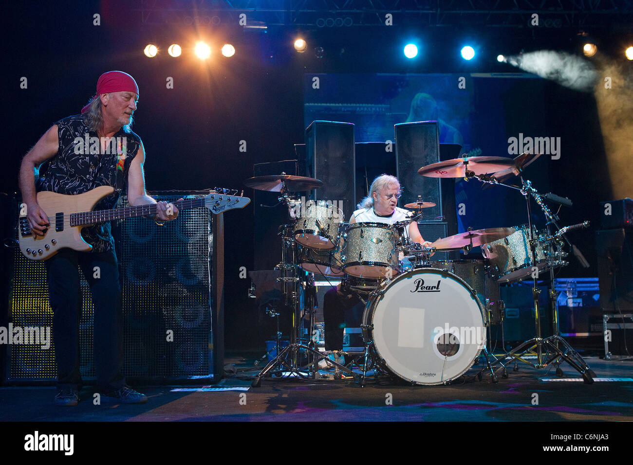 Roger Glover And Drummer Ian Paice Of Deep Purple Performing Live At