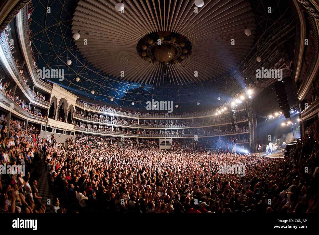 Crowd of fans watching Deep Purple, performing live at Coliseu dos ...