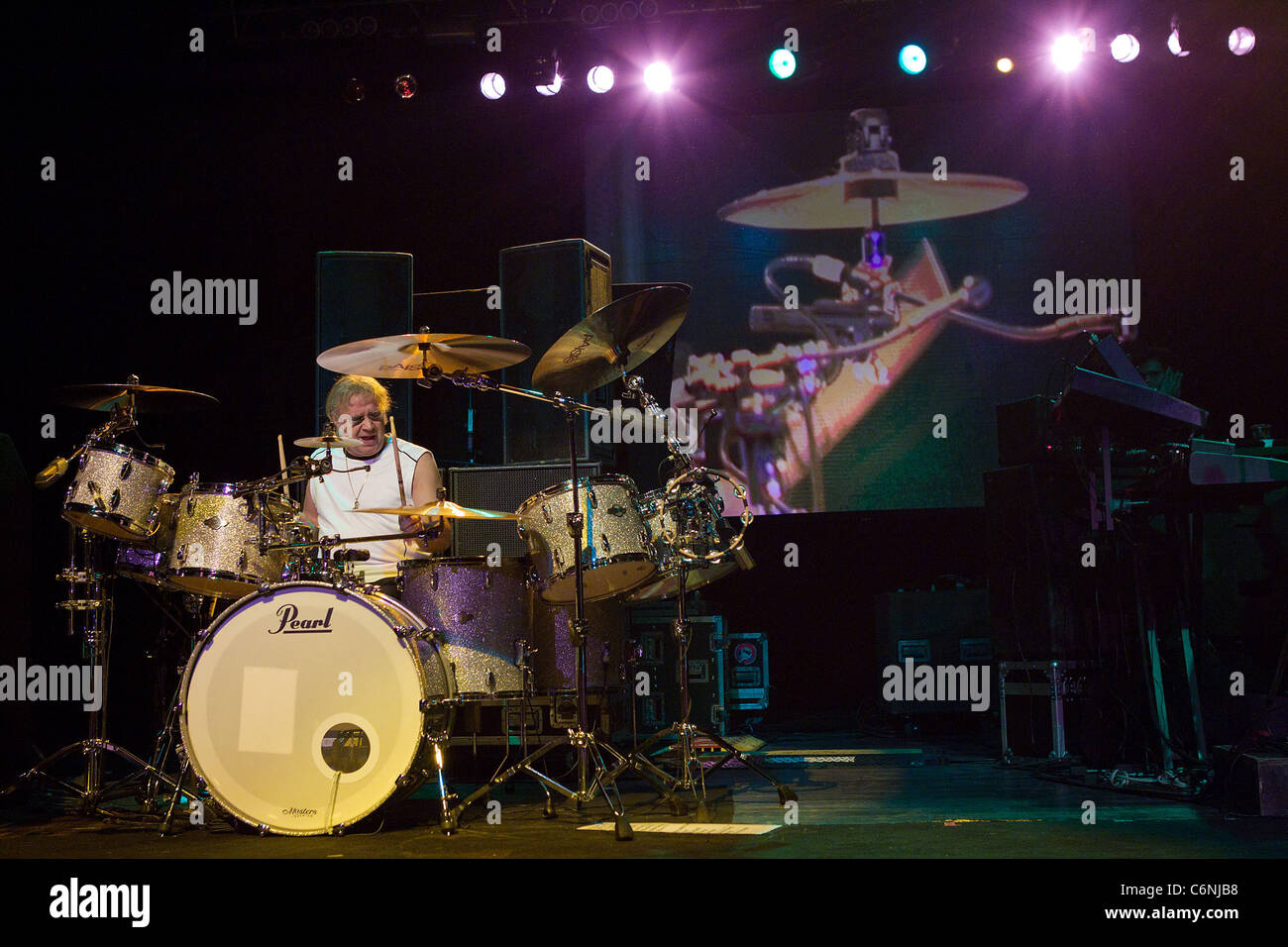 Drummer Ian Paice of Deep Purple, performing live at Coliseu dos ...