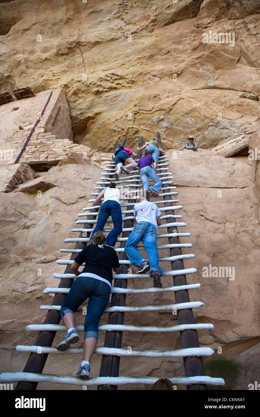 Balcony House cliff dwelling at Mesa Verde National Park Stock Photo ...