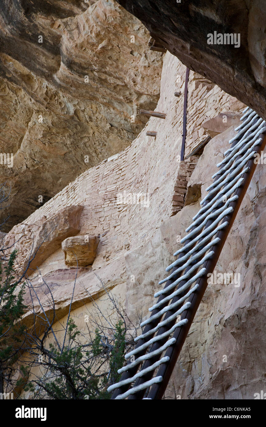 Balcony House cliff dwelling at Mesa Verde National Park Stock Photo ...