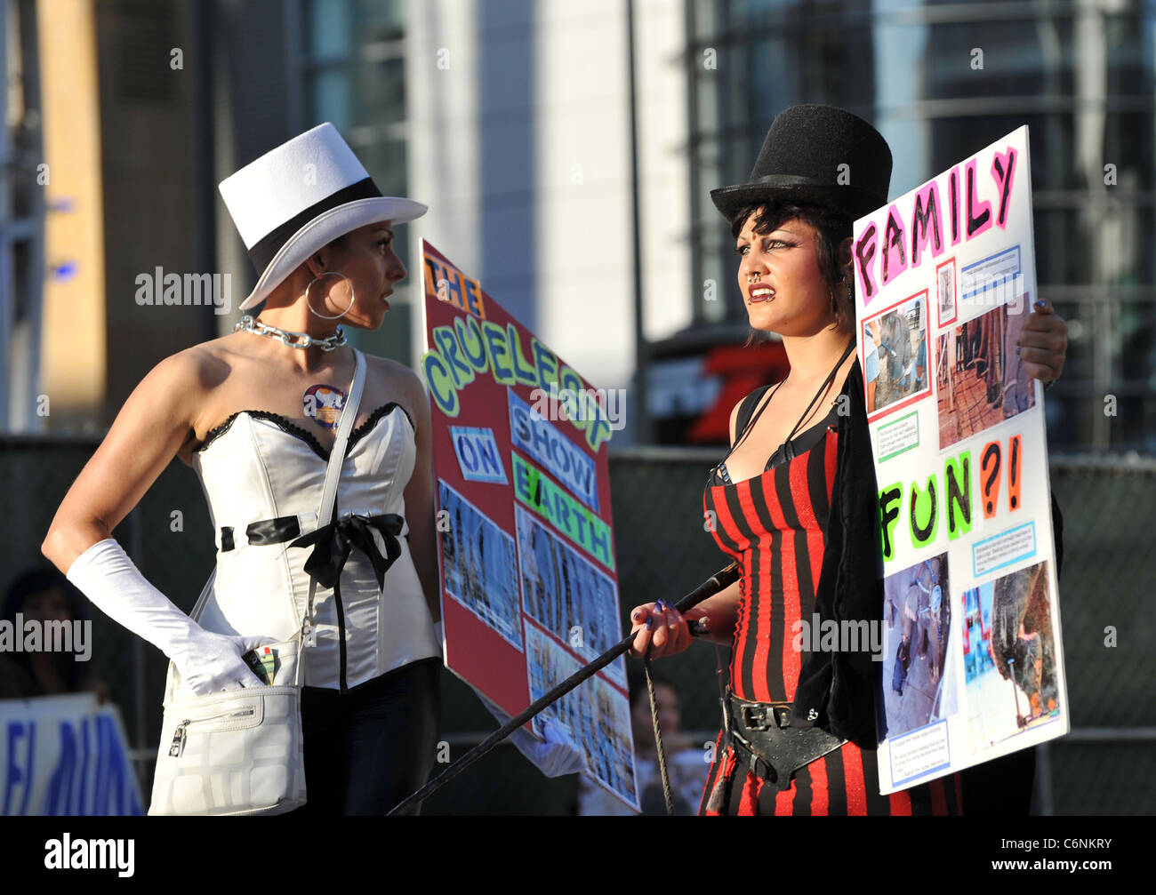 Atmosphere The PETA protest against Ringling Bros. Circus held at the ...
