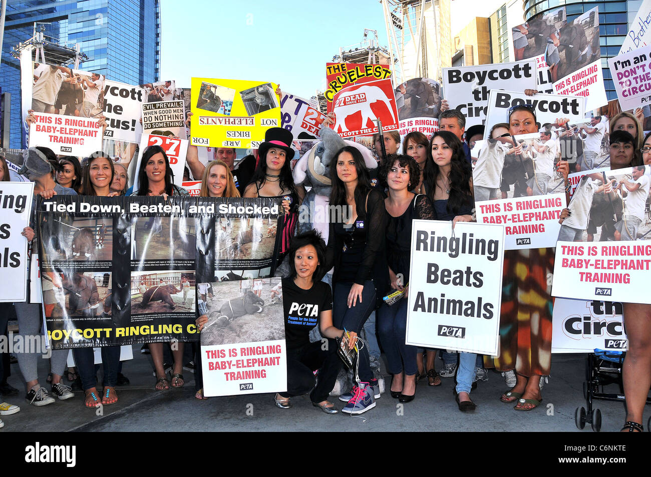 Olivia Munn The PETA protest against Ringling Bros. Circus held at the ...