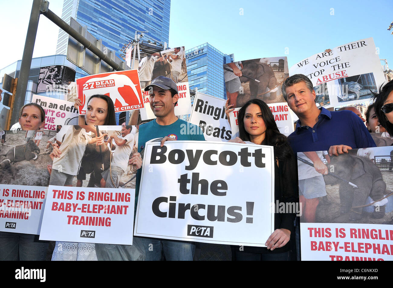 Olivia Munn The PETA protest against Ringling Bros. Circus held at the ...