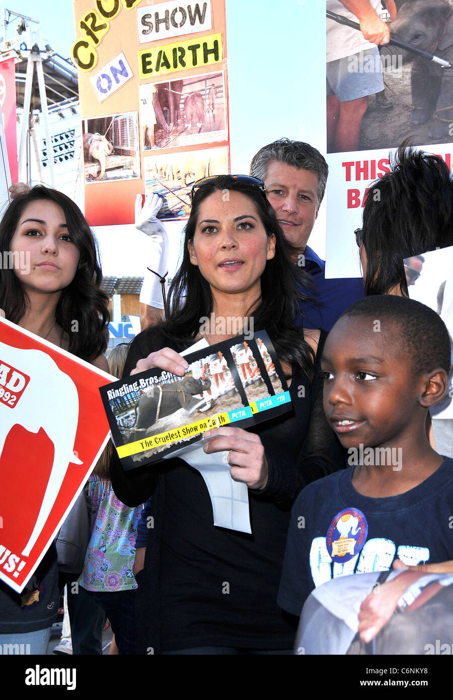Olivia Munn The PETA protest against Ringling Bros. Circus held at the ...