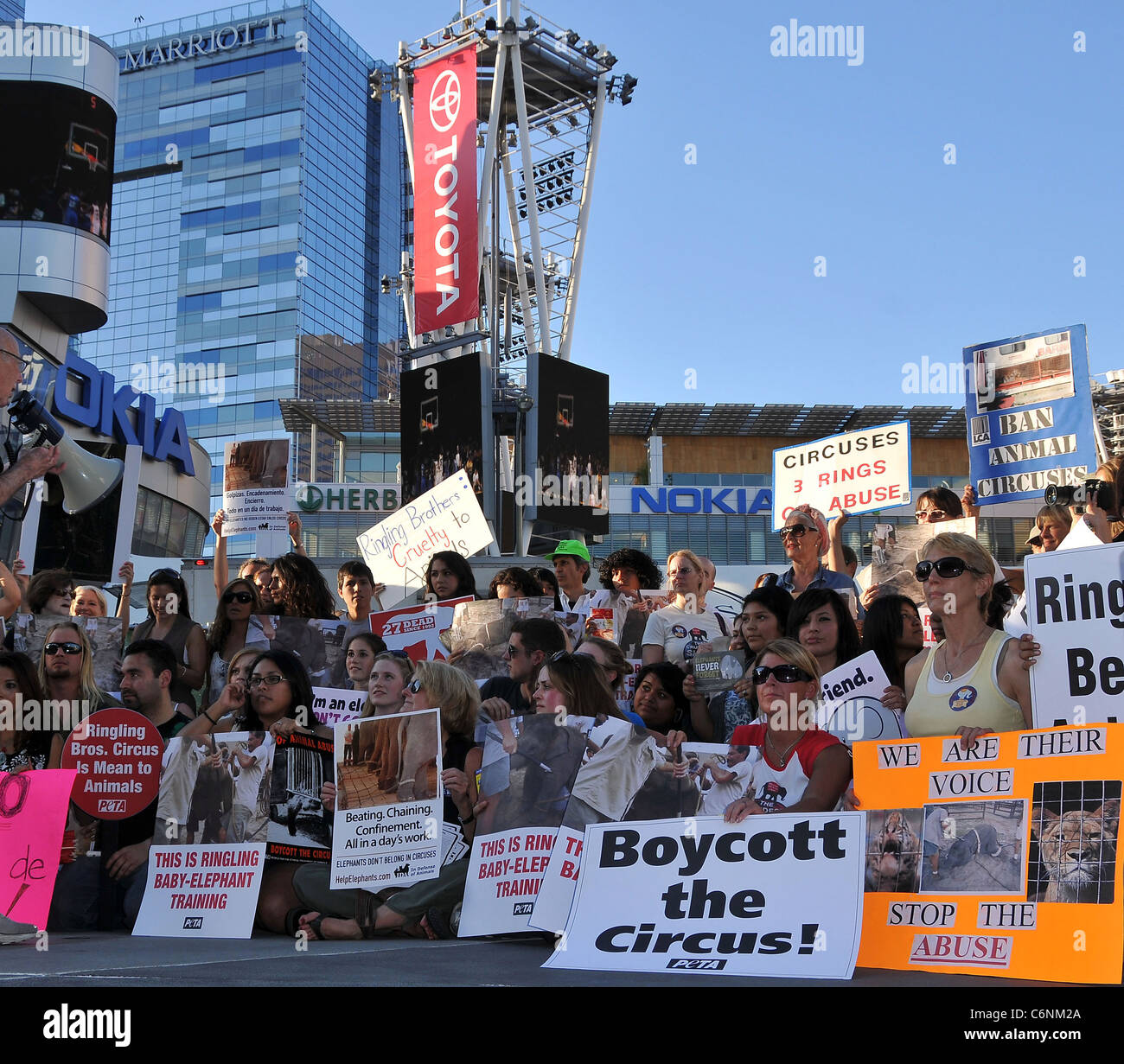 Atmosphere The PETA protest against Ringling Bros. Circus held at the ...