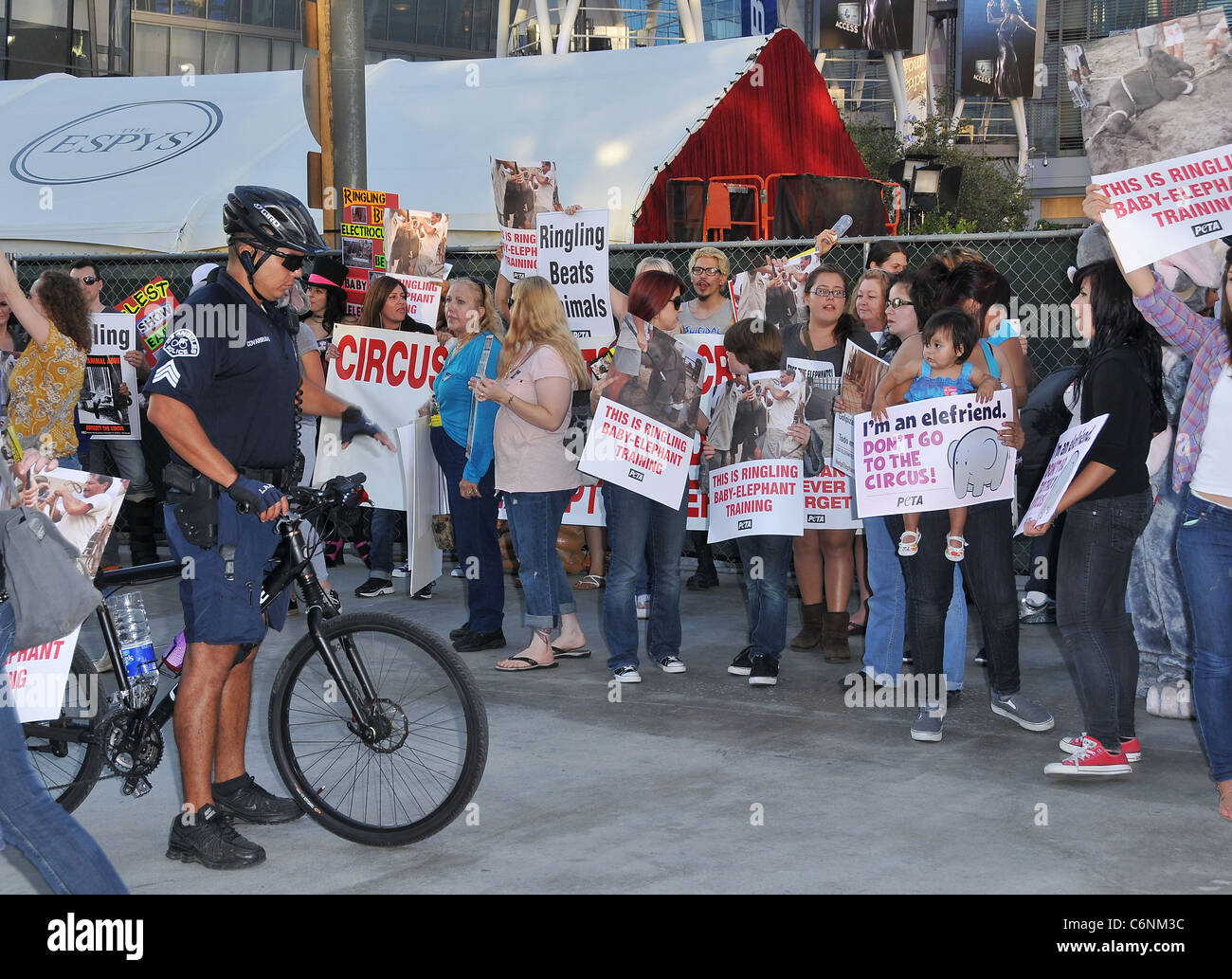 Atmosphere The PETA protest against Ringling Bros. Circus held at the ...